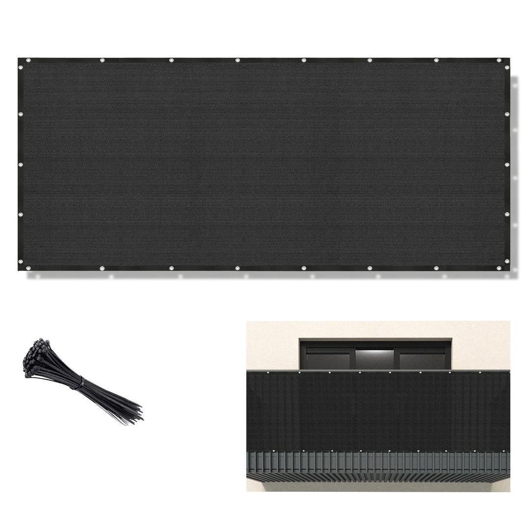 Custom Black Privacy Screen: Balcony, Deck, Patio - 5ft/6ft - Etsy