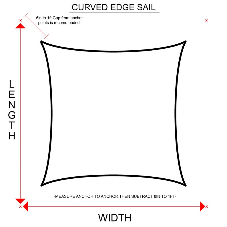 Custom Size Rectangle Curved Edge Sun Shade Sai 185GSM - Etsy