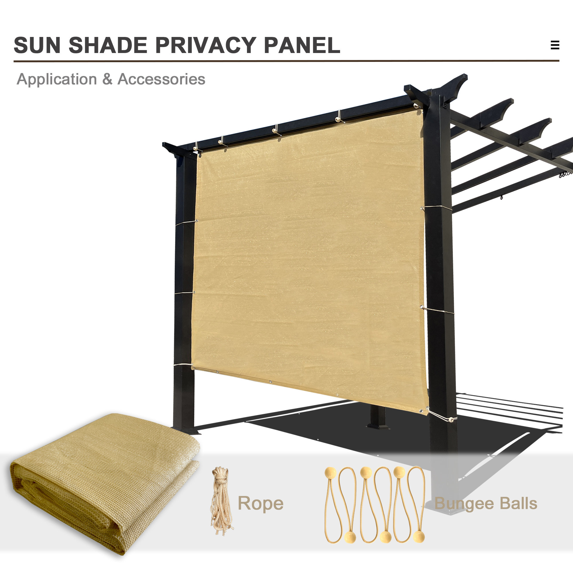 Custom Sized Sun Shade Privacy Panel for Patio Window Cover - Etsy