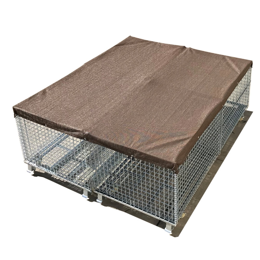 Custom Breathable Sun Block Dog Run & Pet Kennel Shade Cover - Mocha ...