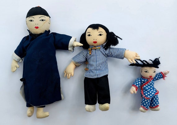 Vintage Ada Lum Chinese Family Cloth Dolls - Etsy