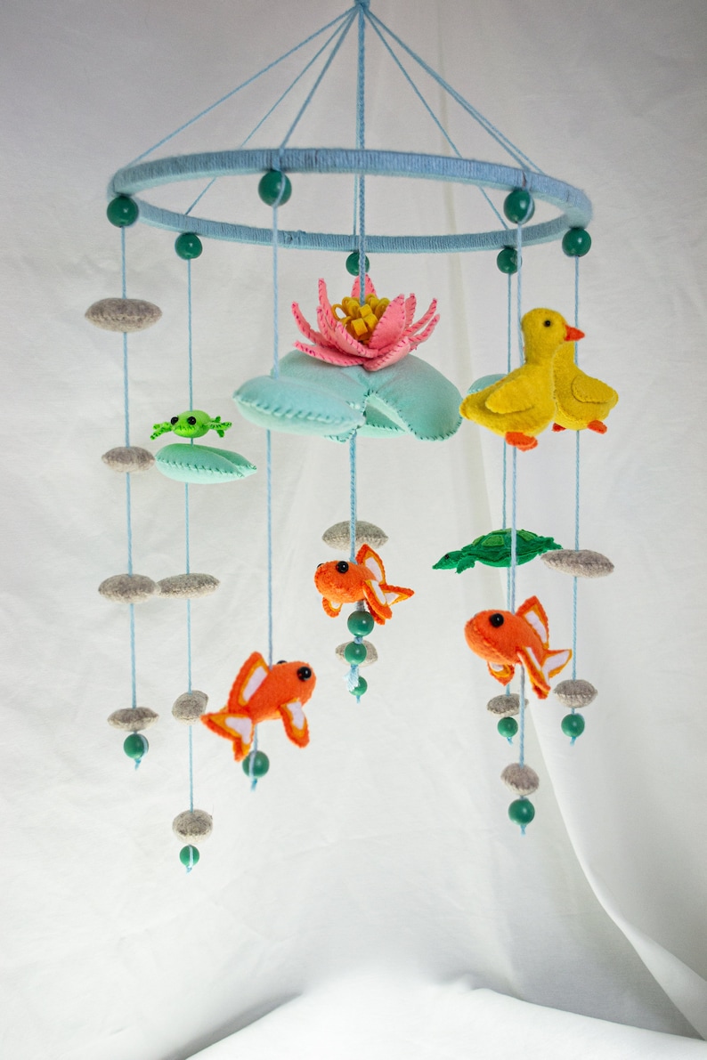 Pond Life Felt Baby Mobile, Duck, Fish, Turtle, Frog - Etsy