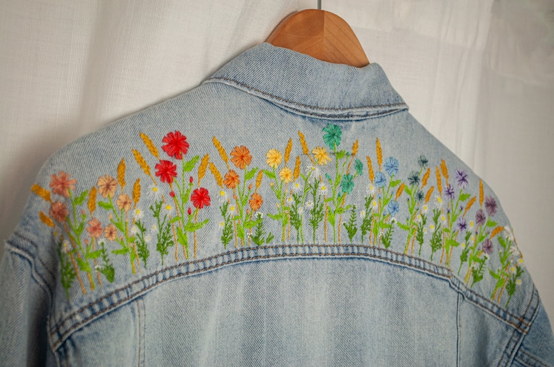 Custom Embroidered Jean Jacket - Etsy