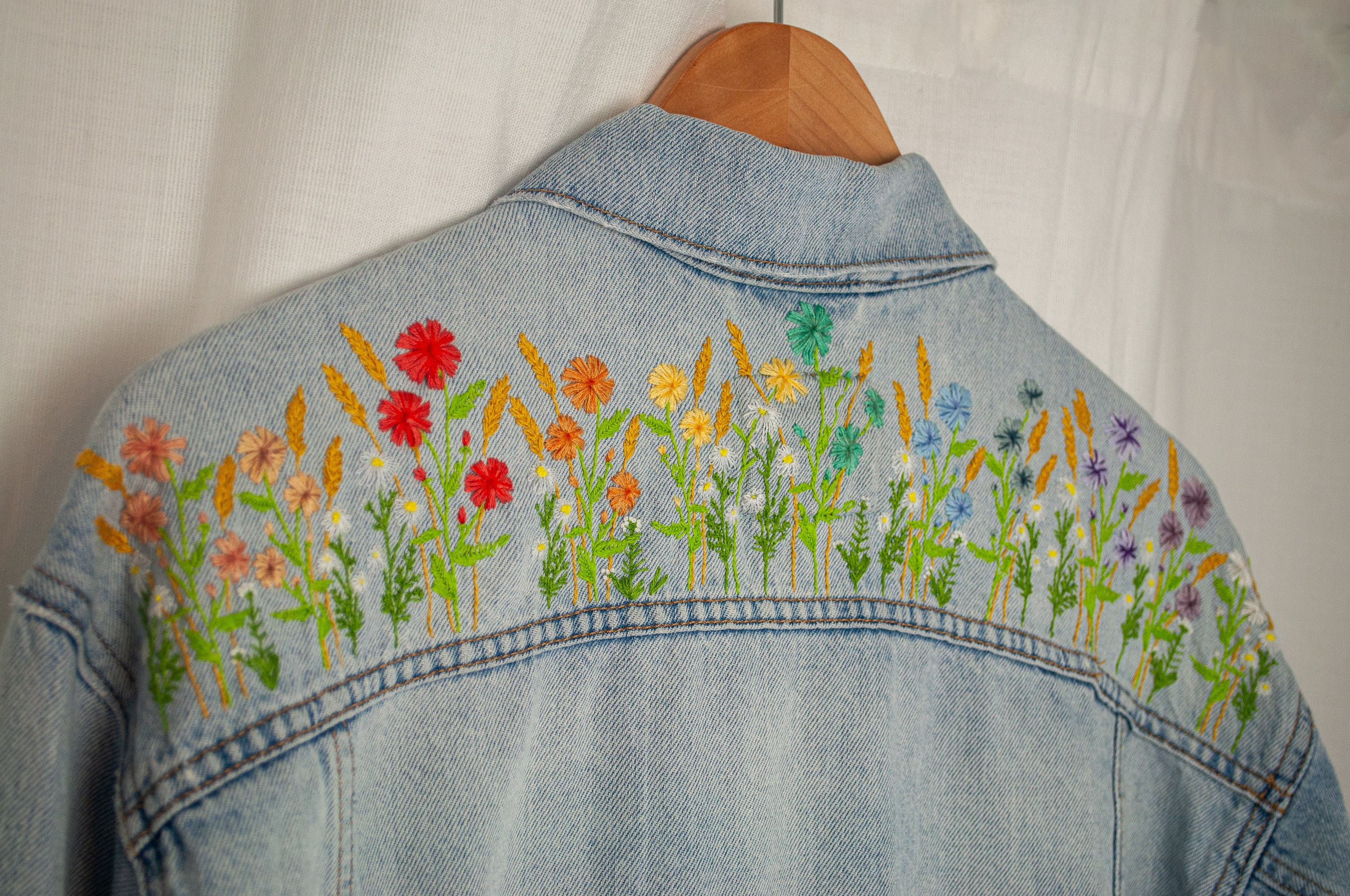 Custom Embroidered Jean Jacket - Etsy