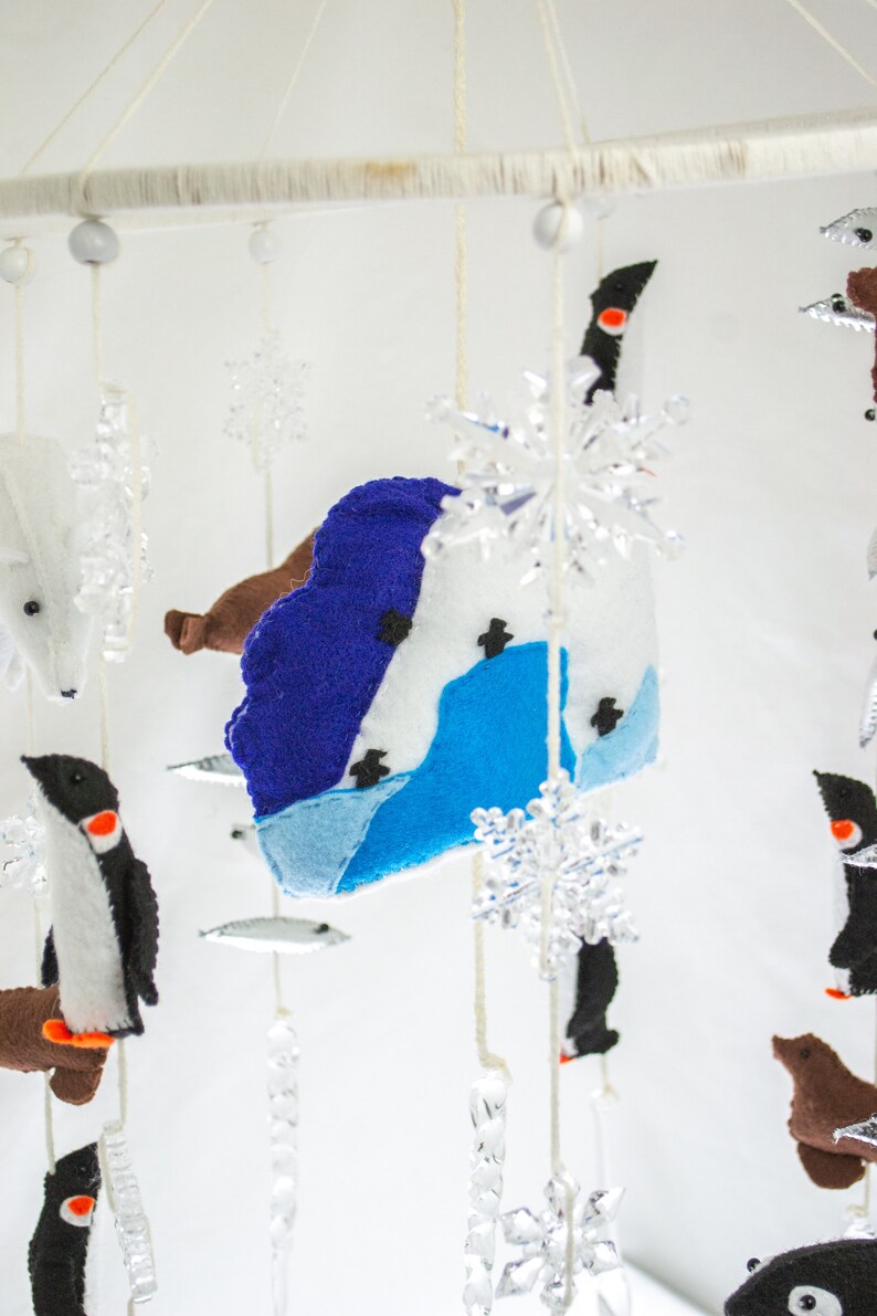 Arctic Baby Mobile-baby Mobile - Penguin Baby Mobile - Etsy