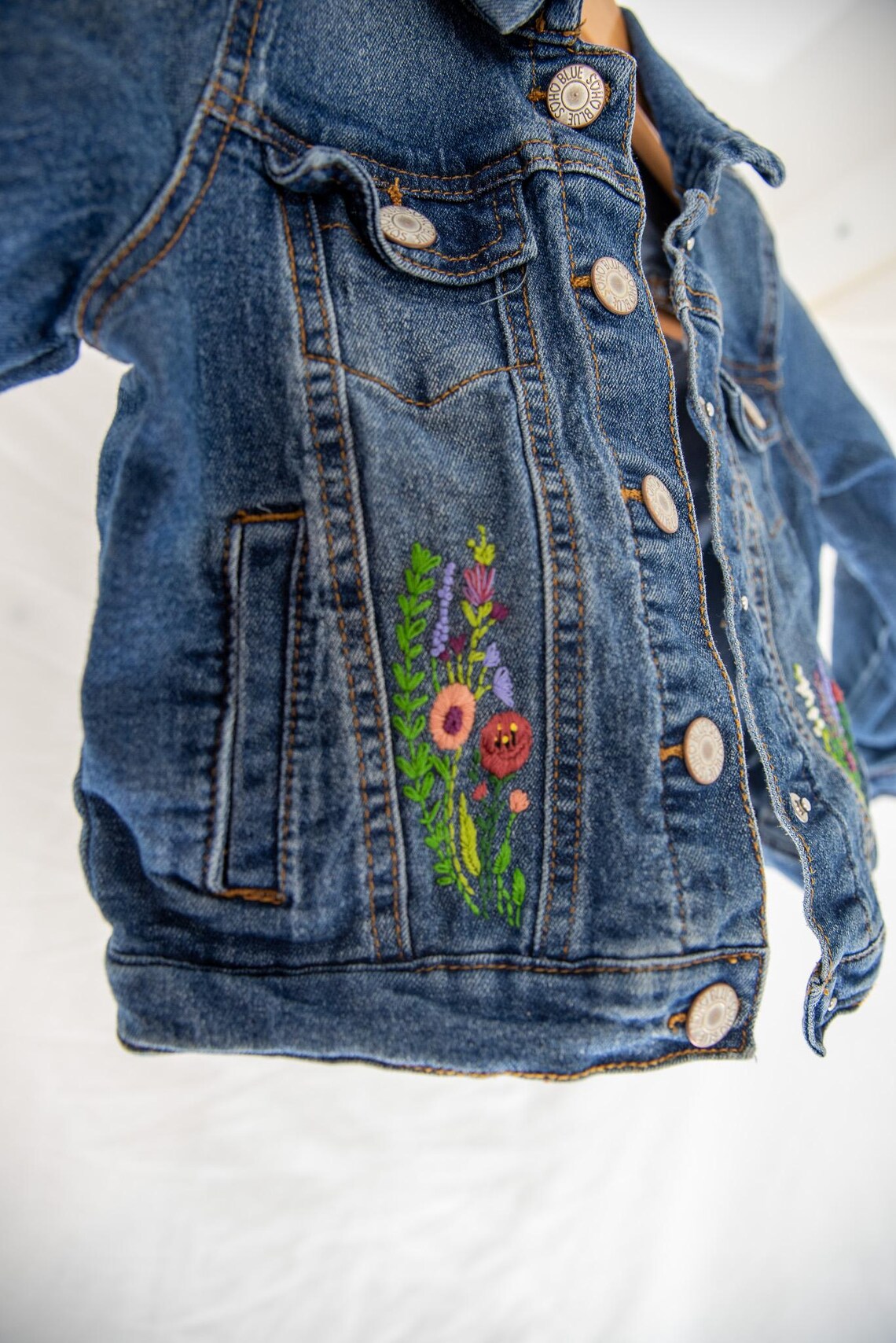 Girls Embroidered Fairy Thrifted Jean Jacket - Etsy