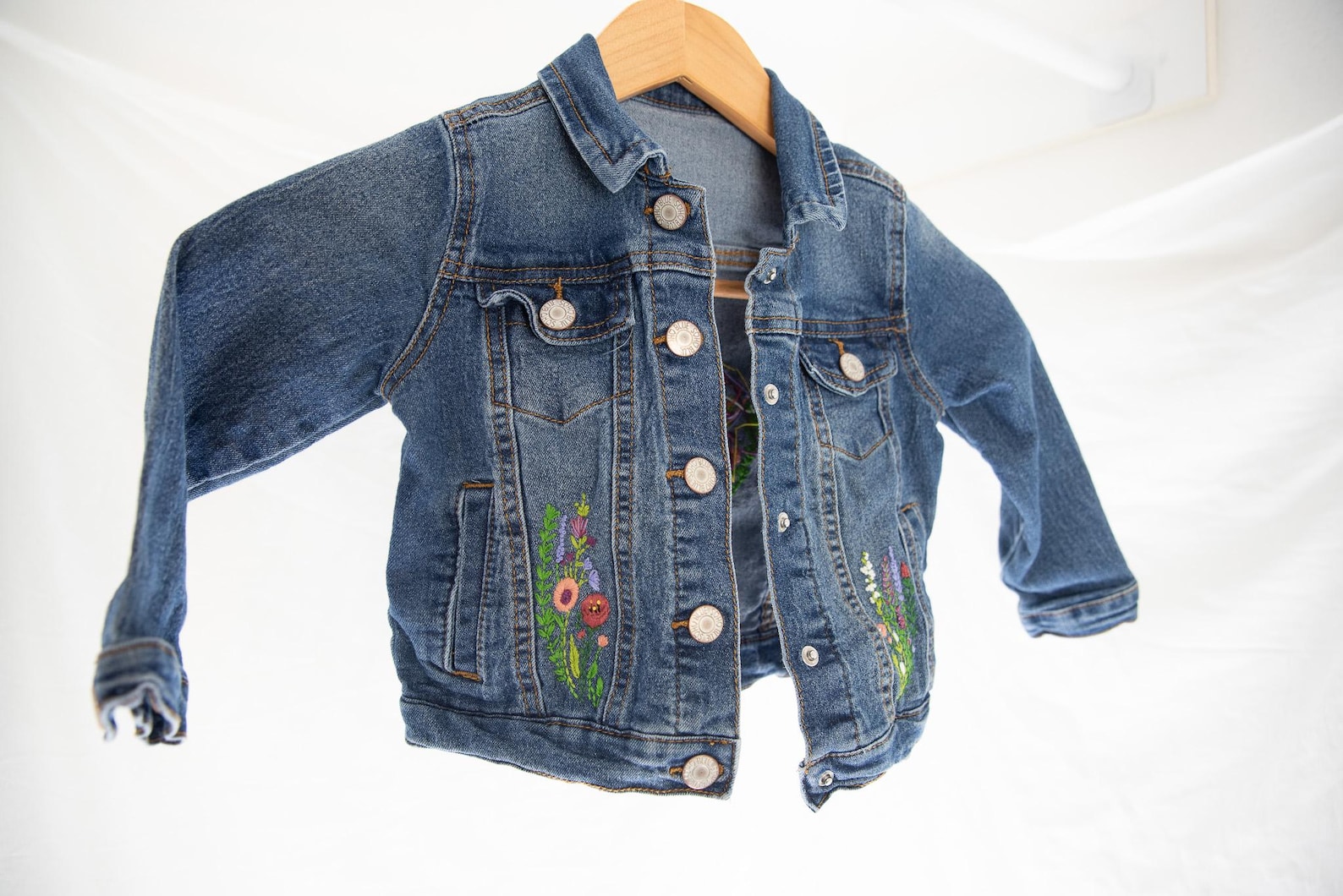 Girls Embroidered Fairy Thrifted Jean Jacket - Etsy