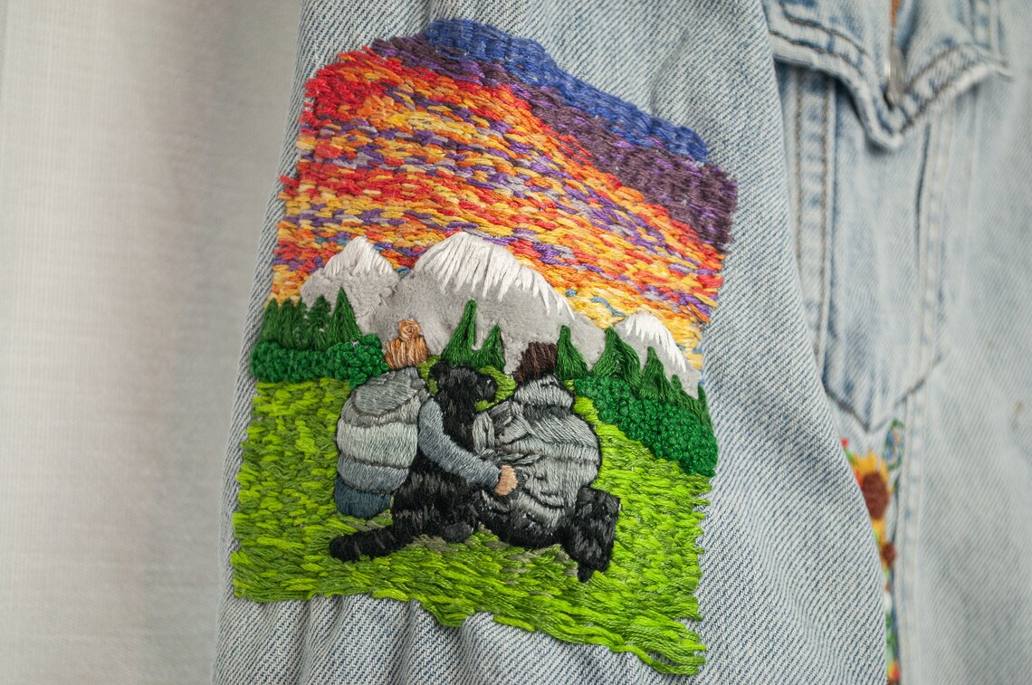 Custom Embroidered Jean Jacket - Etsy