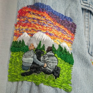 Custom Embroidered Jean Jacket - Etsy