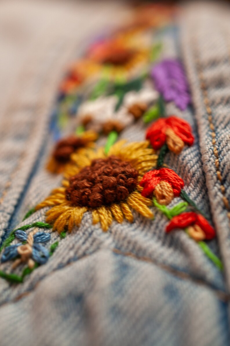 Custom Embroidered Jean Jacket - Etsy
