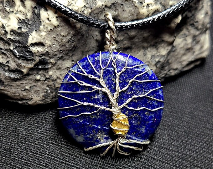 Alaskan Gold Nugget, Lapis Lazuli &sterling Silver Tree of Life Pendant ...