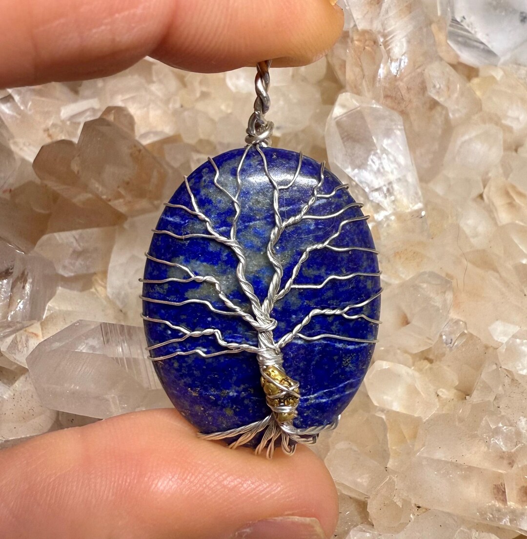 Alaskan Gold Nugget, Lapis Lazuli &sterling Silver Tree of Life Pendant ...
