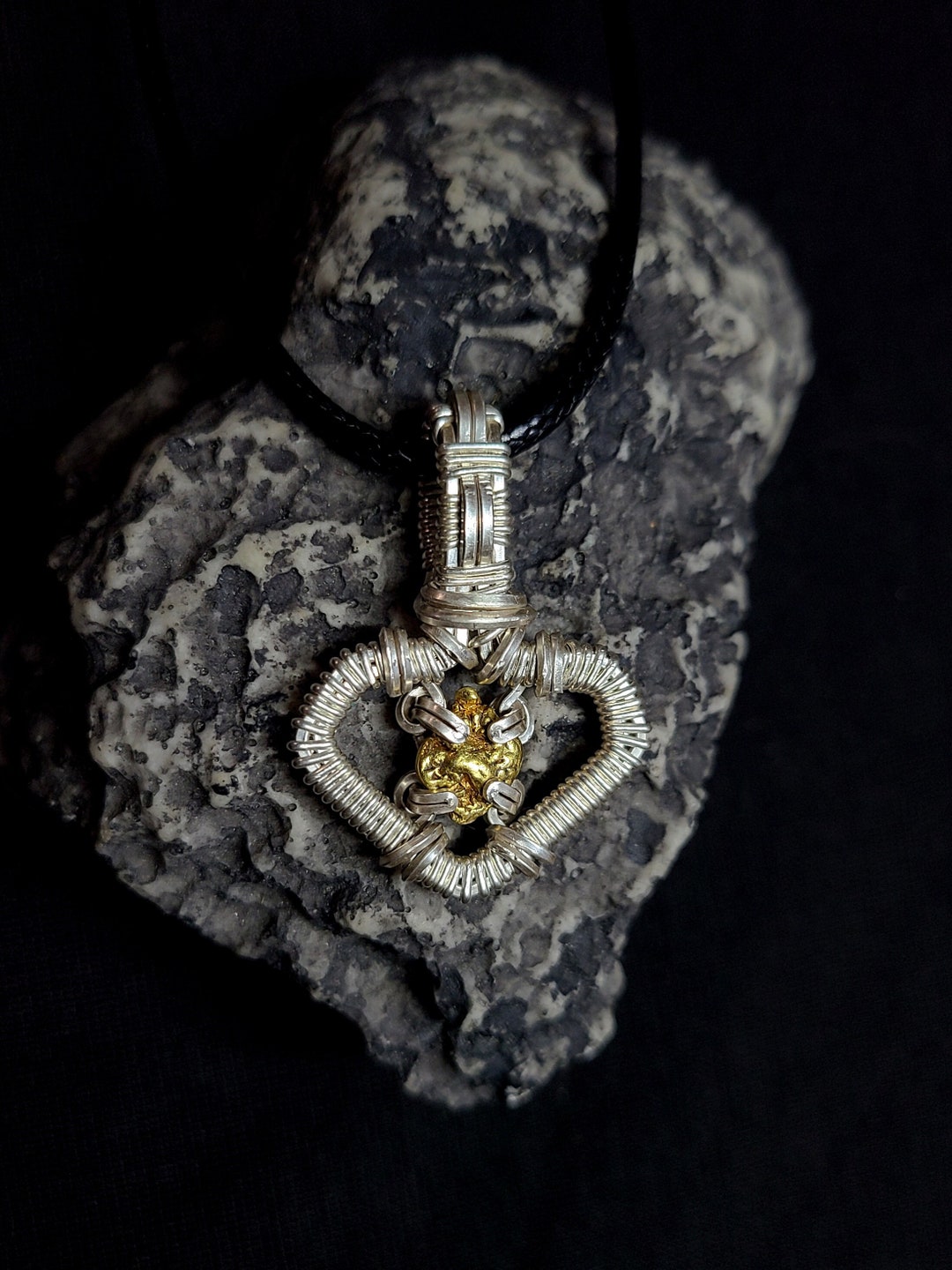 Mjölnir- Alaskan Gold Nugget & Sterling Silver Thor's Hammer Pendant (# ...