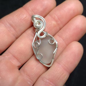 Frosted Mining Camp Glass & Sterling Silver Pendant (#S-520) - Etsy