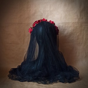 Velo gótico, chica suicida, el velo de viuda negra de Halloween Catrina ...