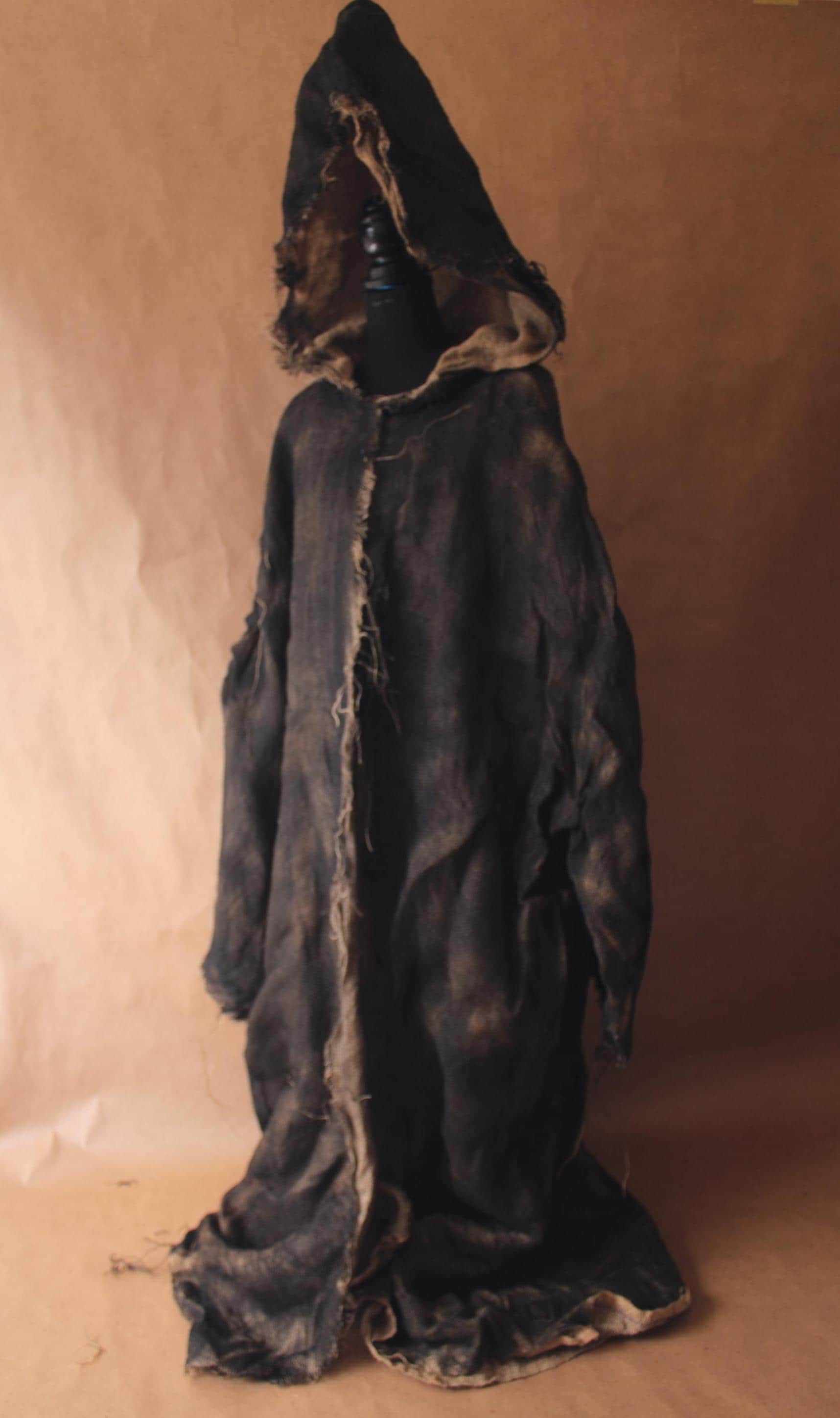 Distressed Burlap Cloak Aged Jute Robe Horror Scarecrow Costume Grim ...
