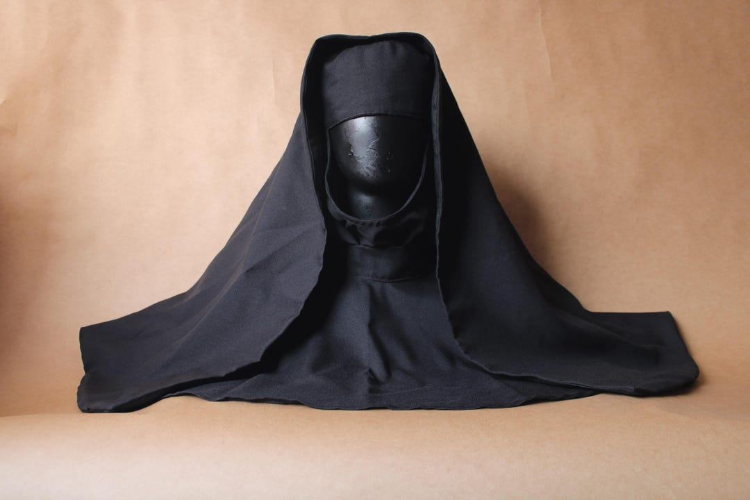 Full Coverage Black Veil & Wimple Set - Etsy