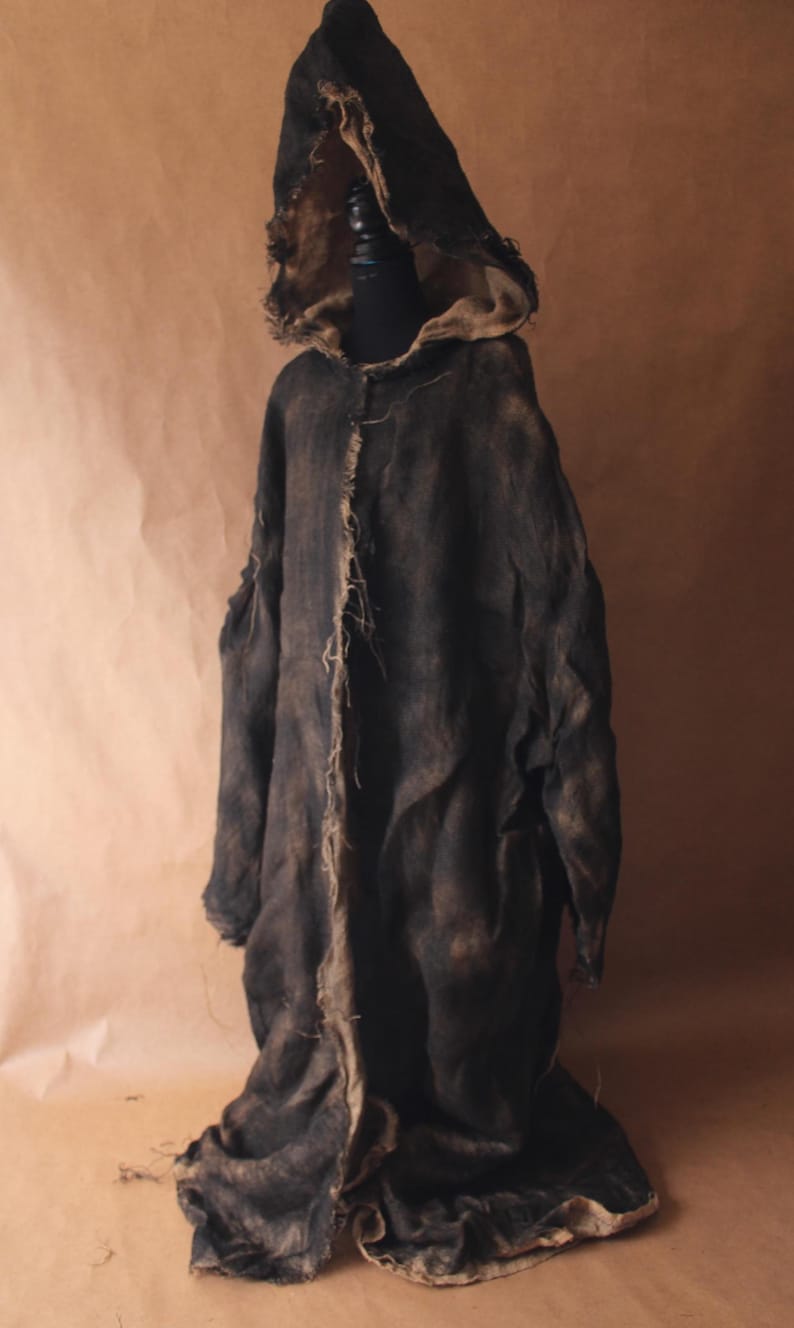 Distressed Burlap Cloak Aged Jute Robe Horror Scarecrow Costume Grim ...