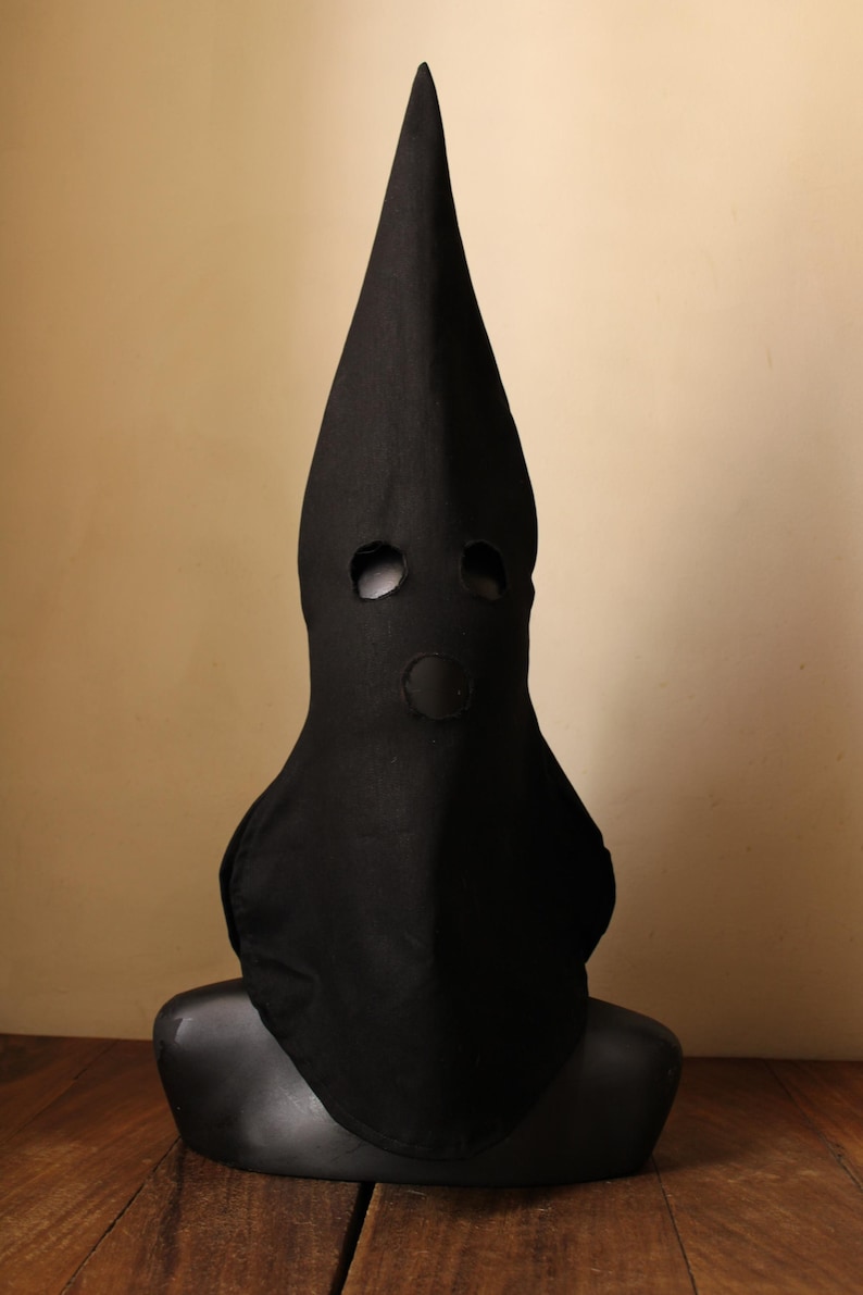 Tall Pointed Executioner Hood - Black Capirote Mask - Medieval ...