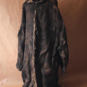 Distressed Burlap Cloak Aged Jute Robe Horror Scarecrow Costume Grim ...