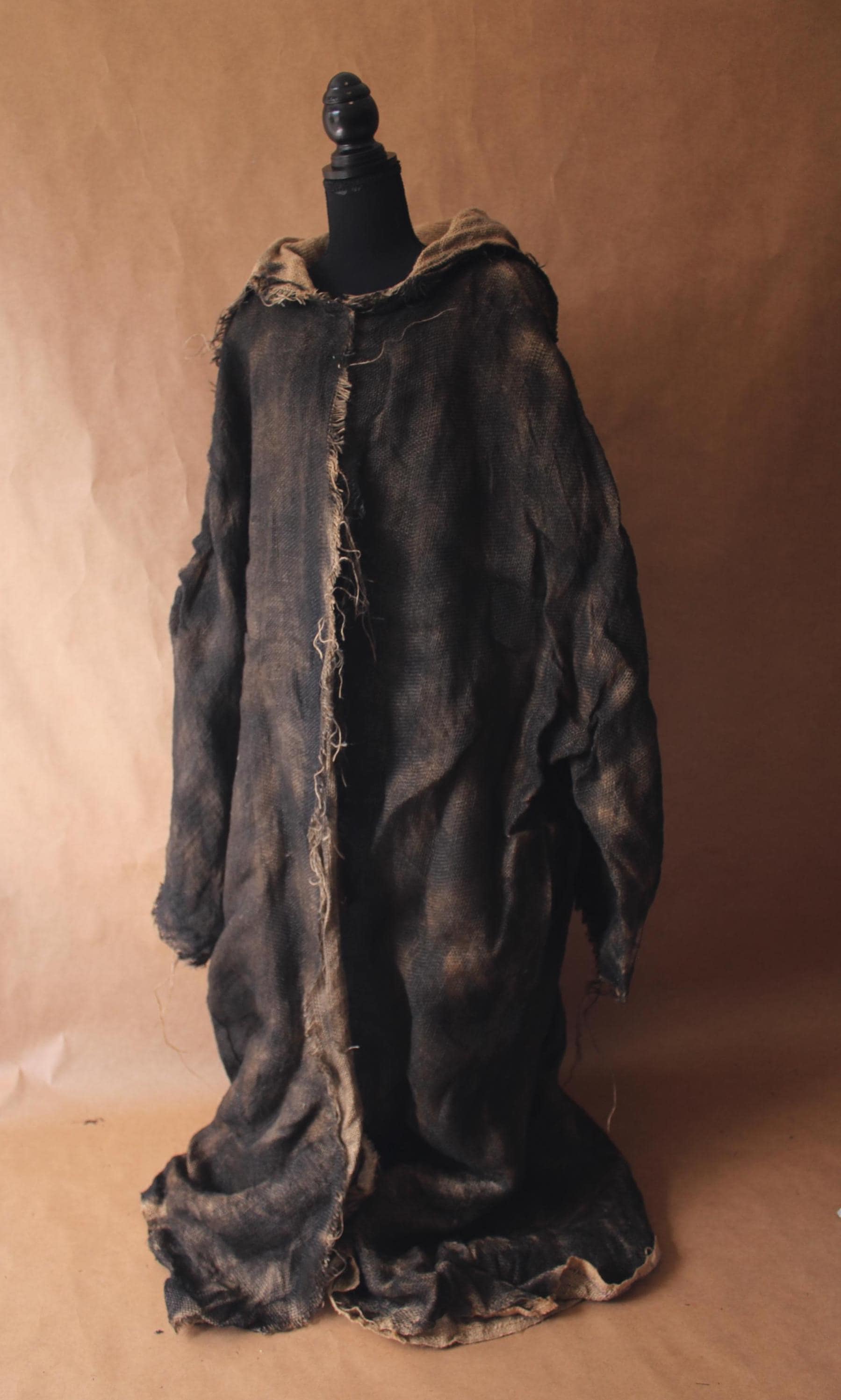 Distressed Burlap Cloak Aged Jute Robe Horror Scarecrow Costume Grim ...