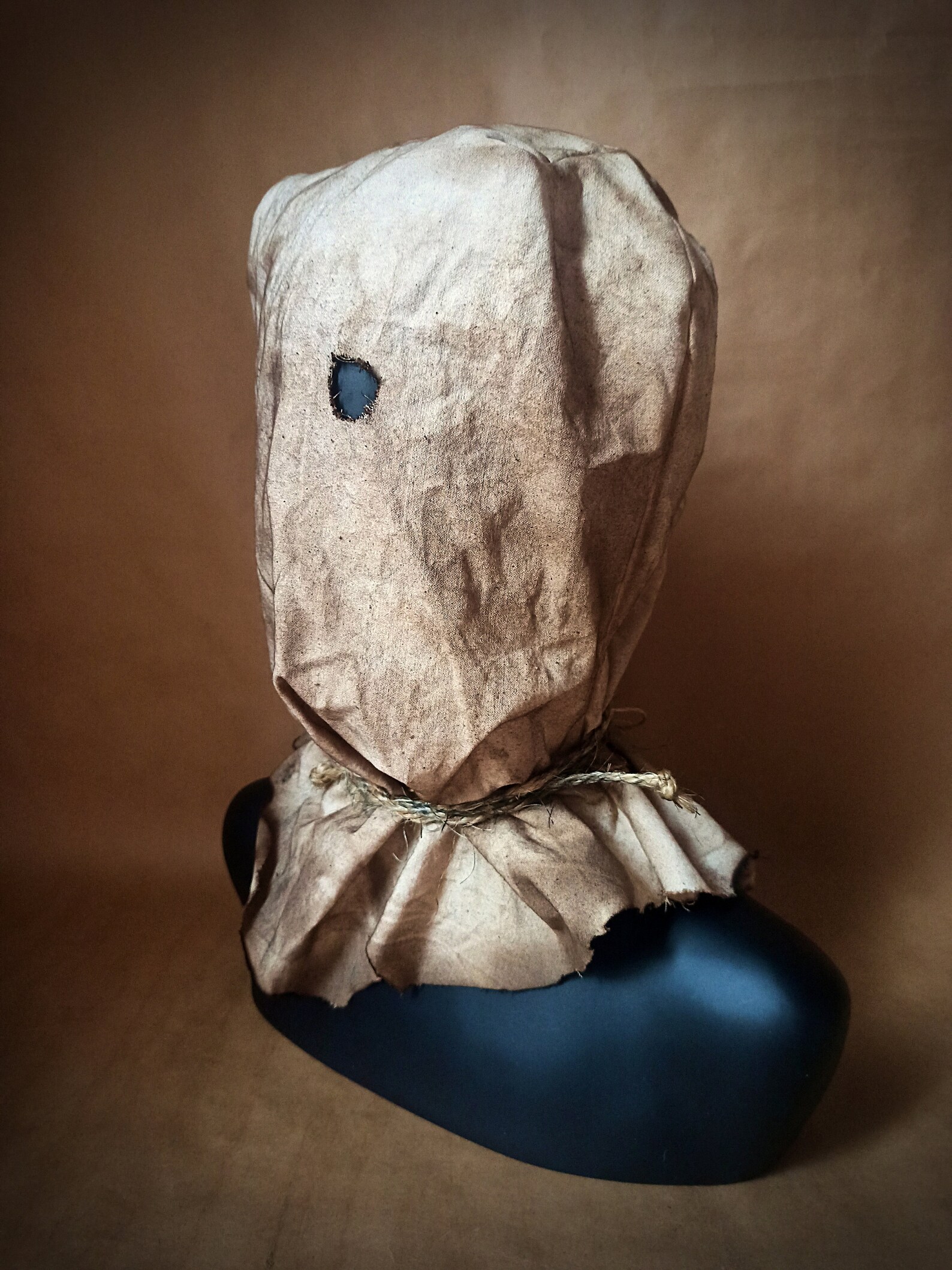 Handmade Canvas Sack Mask: Weathered Horror Costume - Etsy