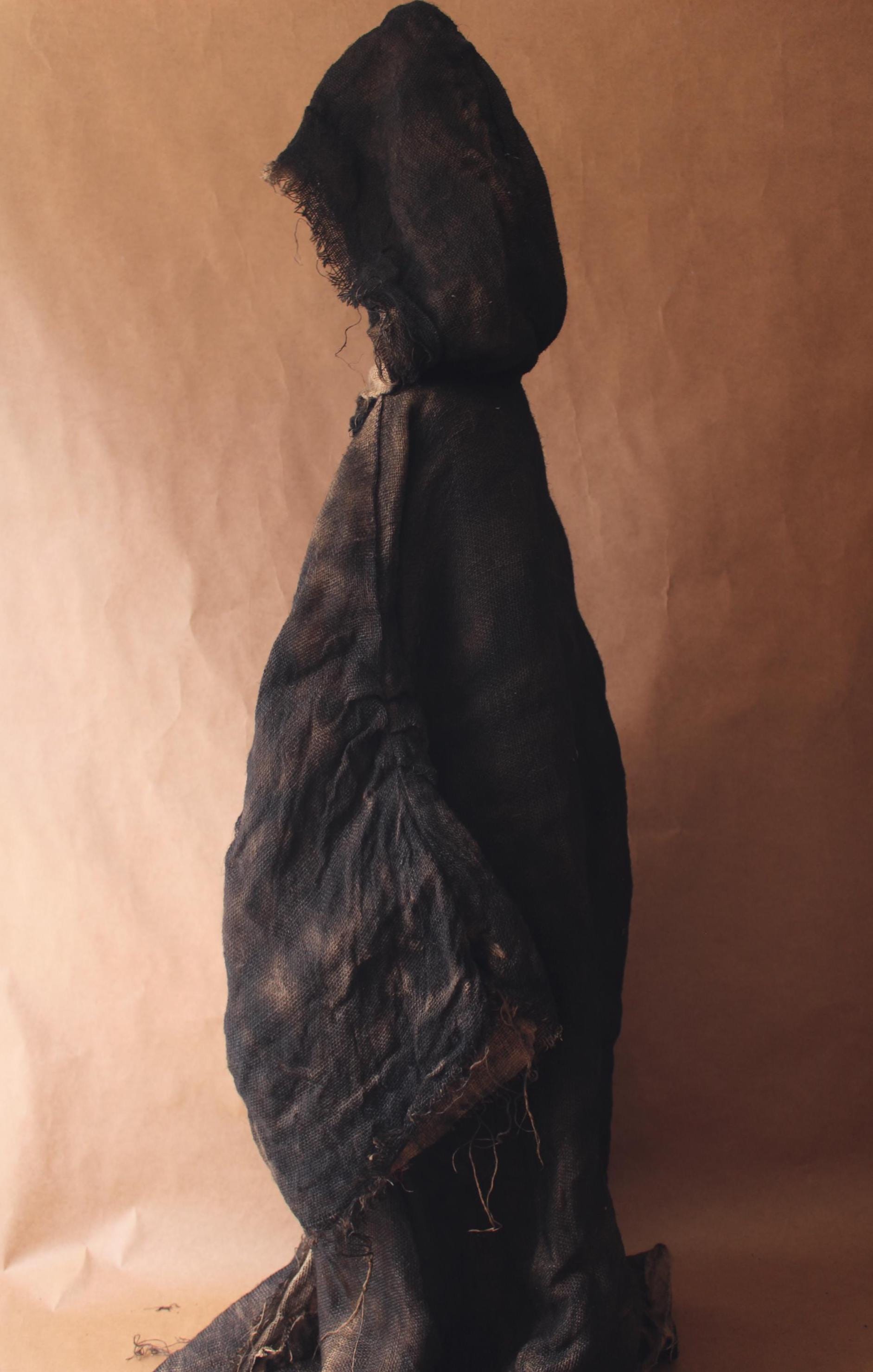 Distressed Burlap Cloak Aged Jute Robe Horror Scarecrow Costume Grim ...