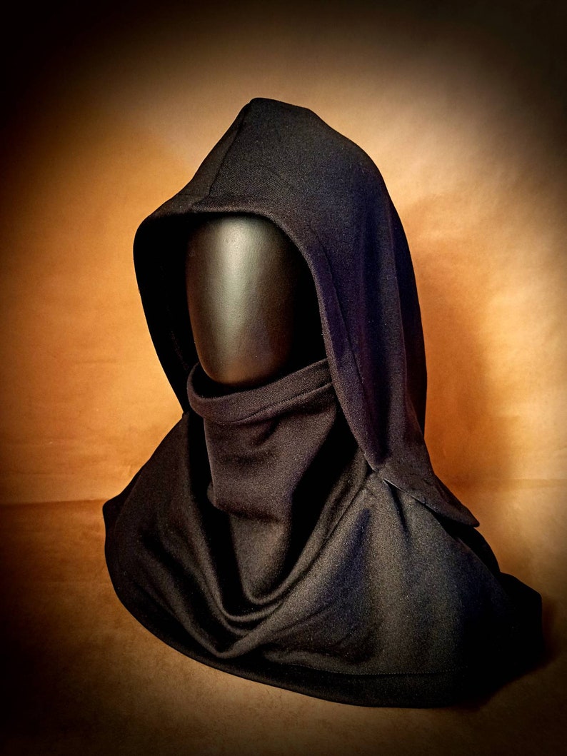 Capucha negra capucha gótica bufanda encapuchada larp | Etsy