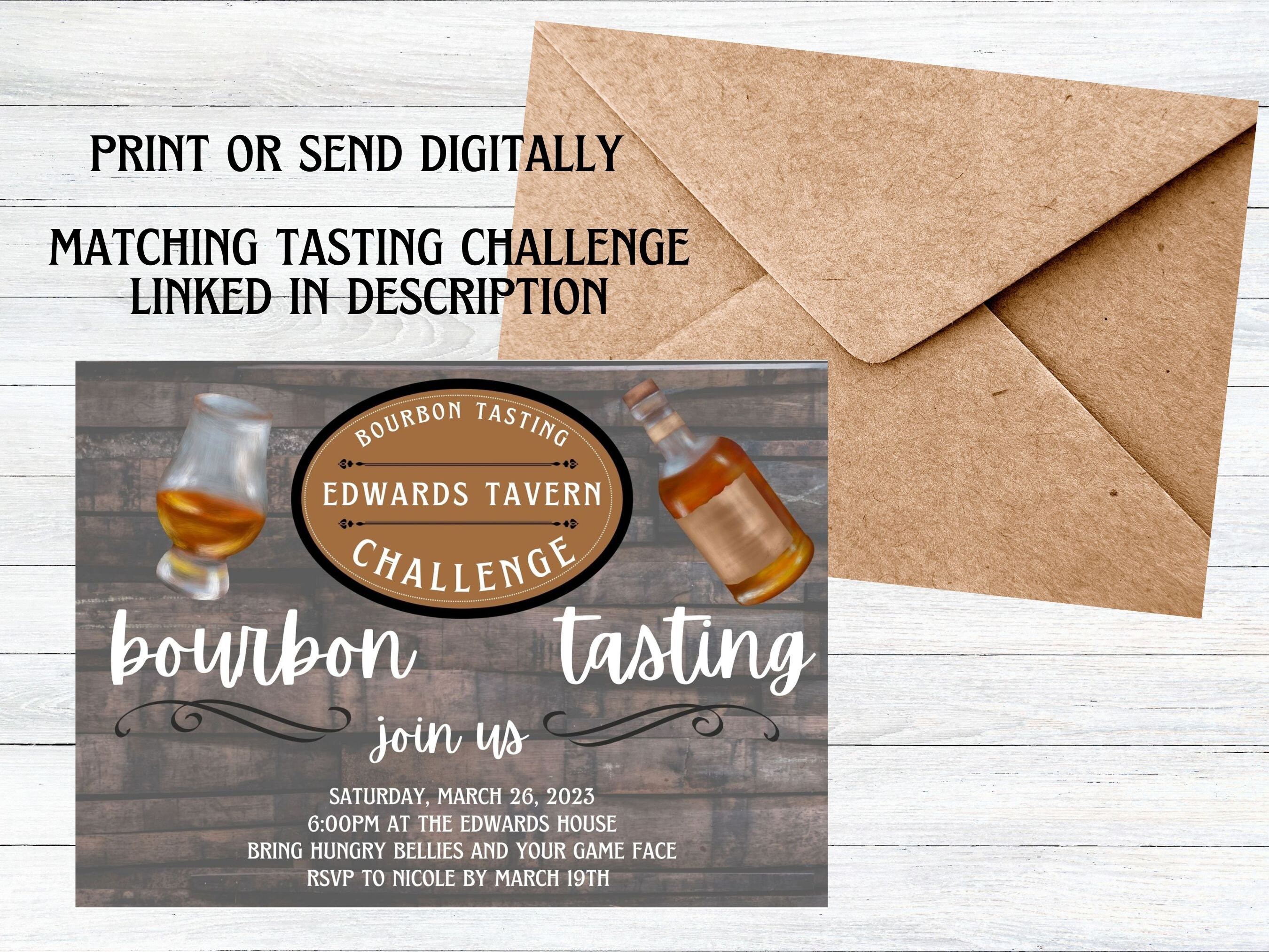 Bourbon Whiskey Tasting Invitation Template Printable Invite - Etsy