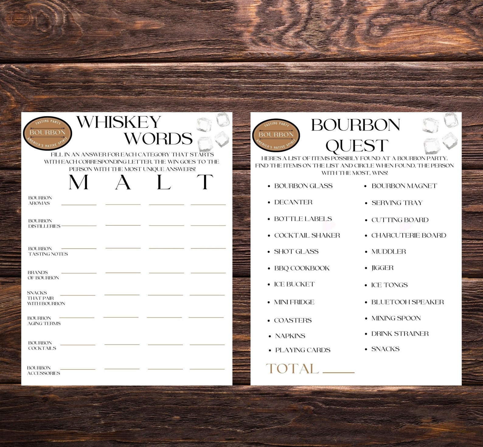 Bourbon Tasting Party Games, Whiskey Tasting Challenge, Kentucky ...