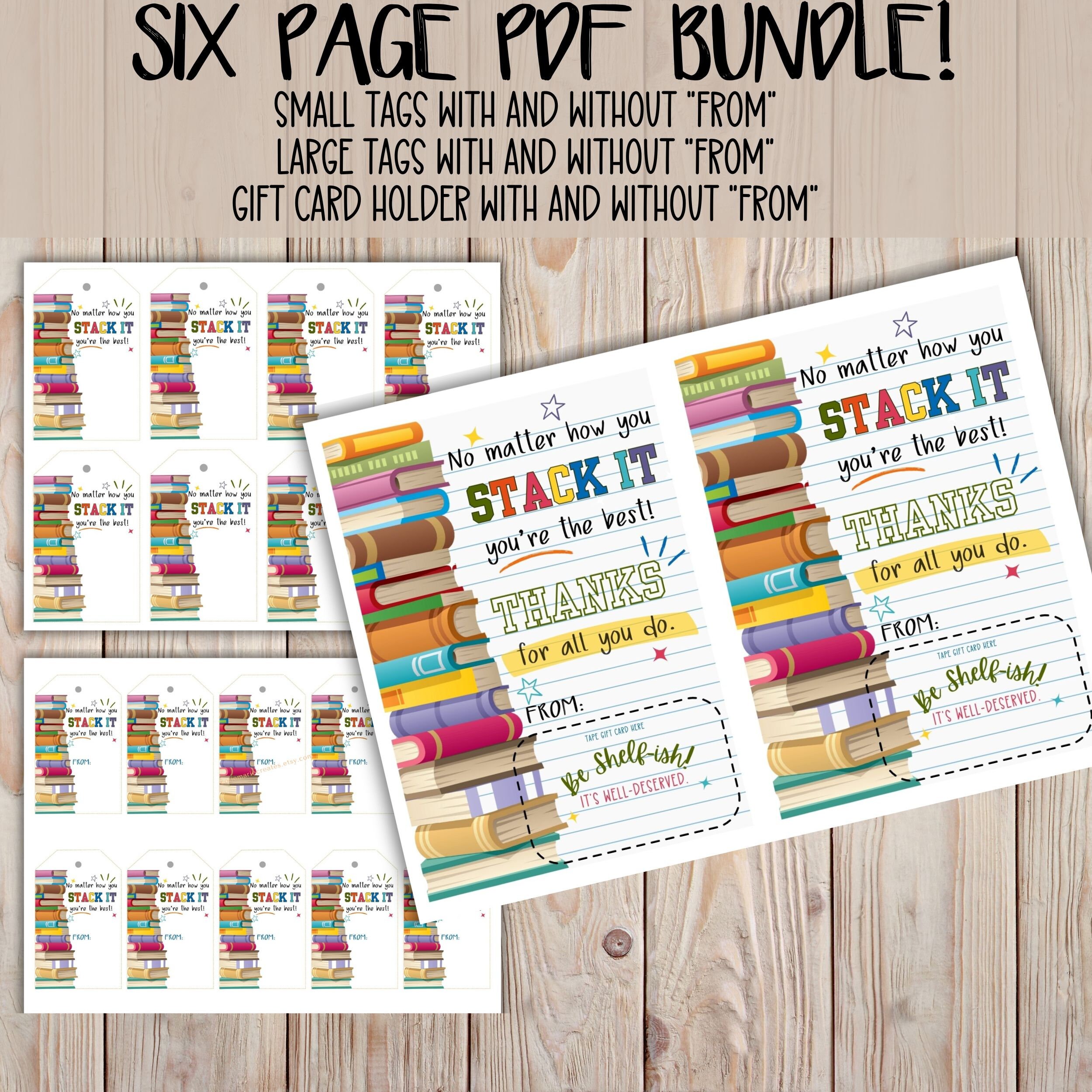 School Librarian Gift Card Holder Book Lover Gift Tags - Etsy