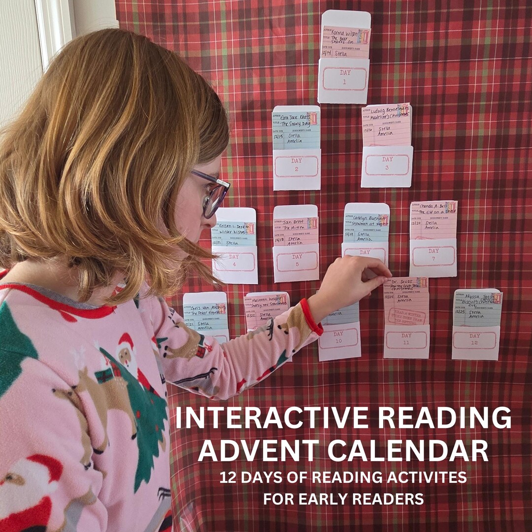 Advent Calendar for Kids, Book Advent Calendar, Reading Tracker, 12 ...
