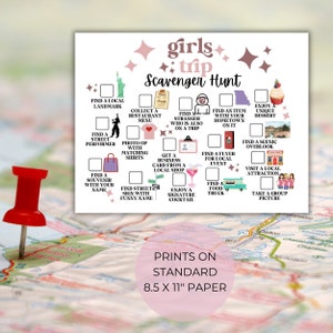 Girls Trip Scavenger Hunt, Vacation Road Trip Game, Girls Weekend ...