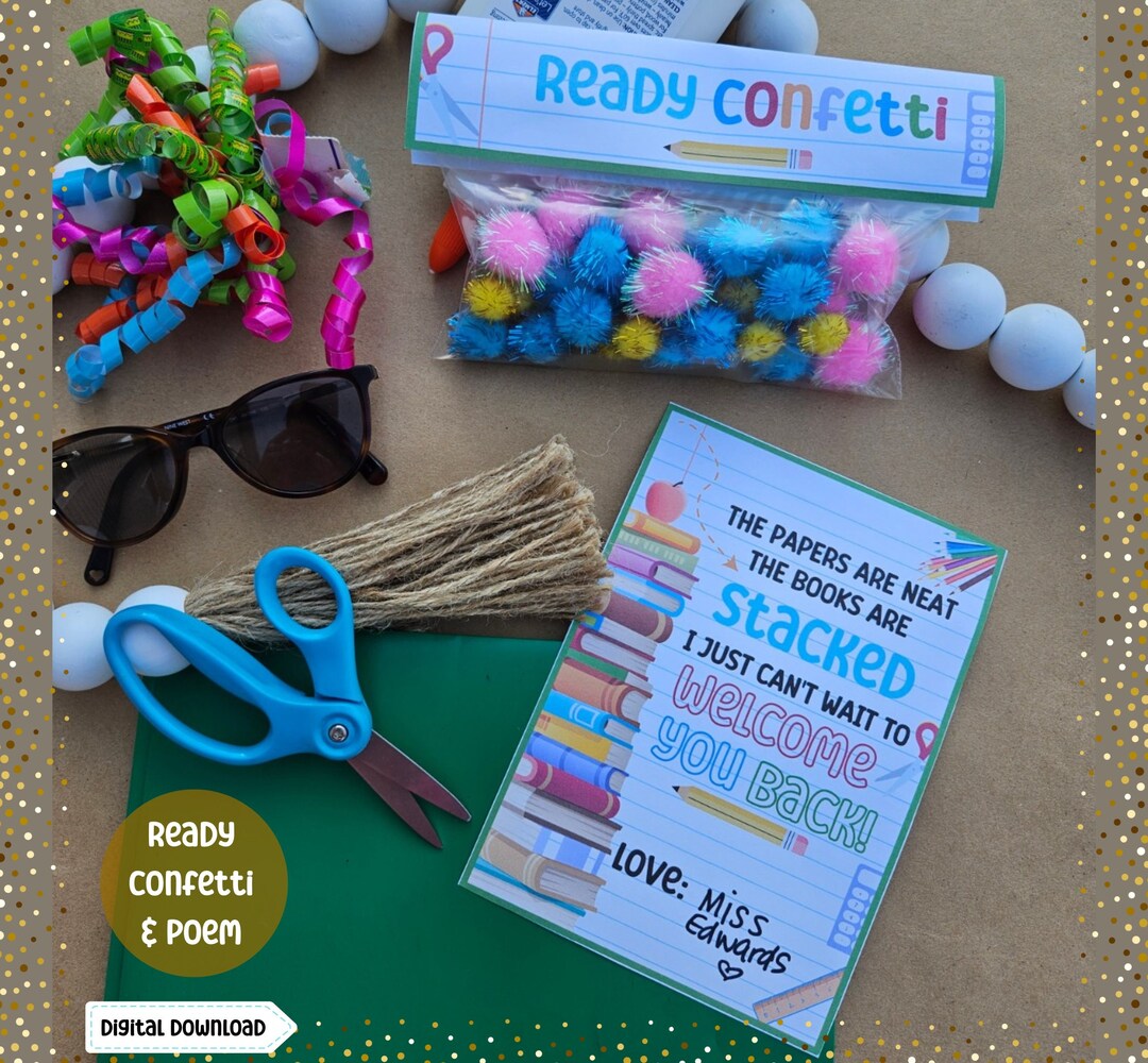 Ready Confetti Printable Bag Topper Set, Back to School Welcome Letter ...