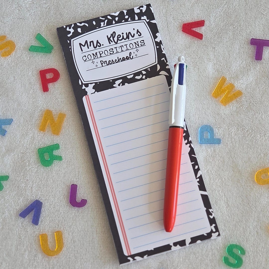 Teacher Notepad, School to Do List, Personalized Memo Pad, Custom Desk ...