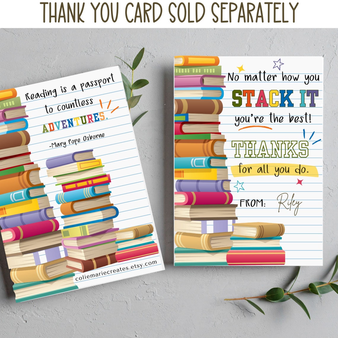 School Librarian Gift Card Holder Book Lover Gift Tags - Etsy