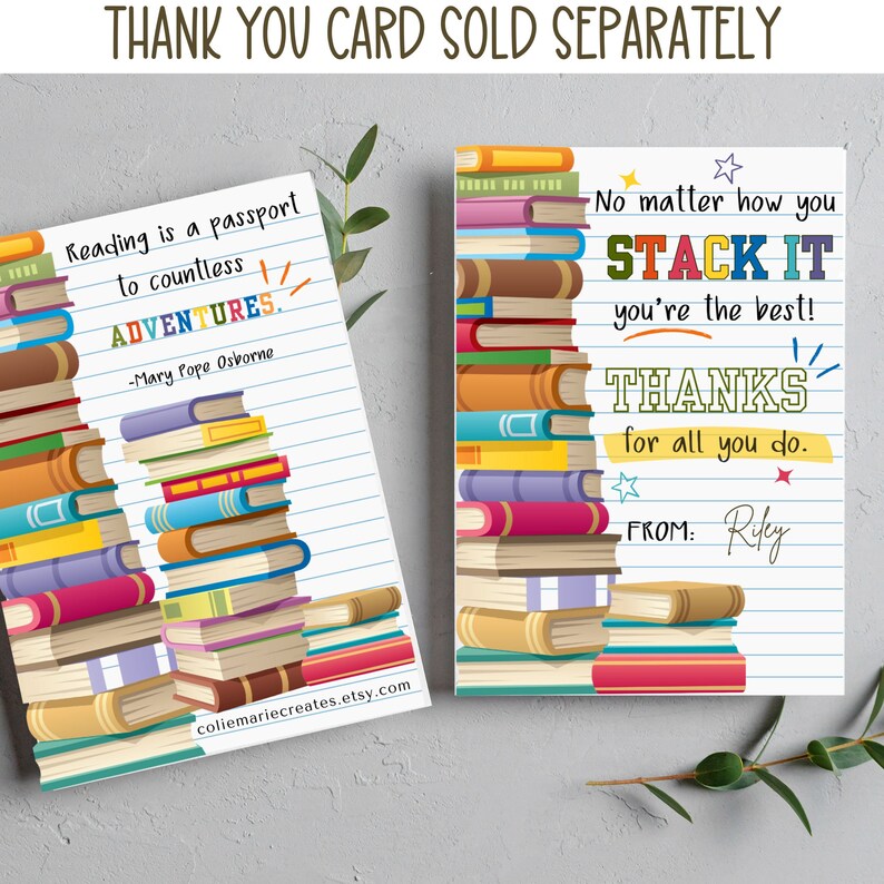 School Librarian Gift Card Holder Book Lover Gift Tags - Etsy