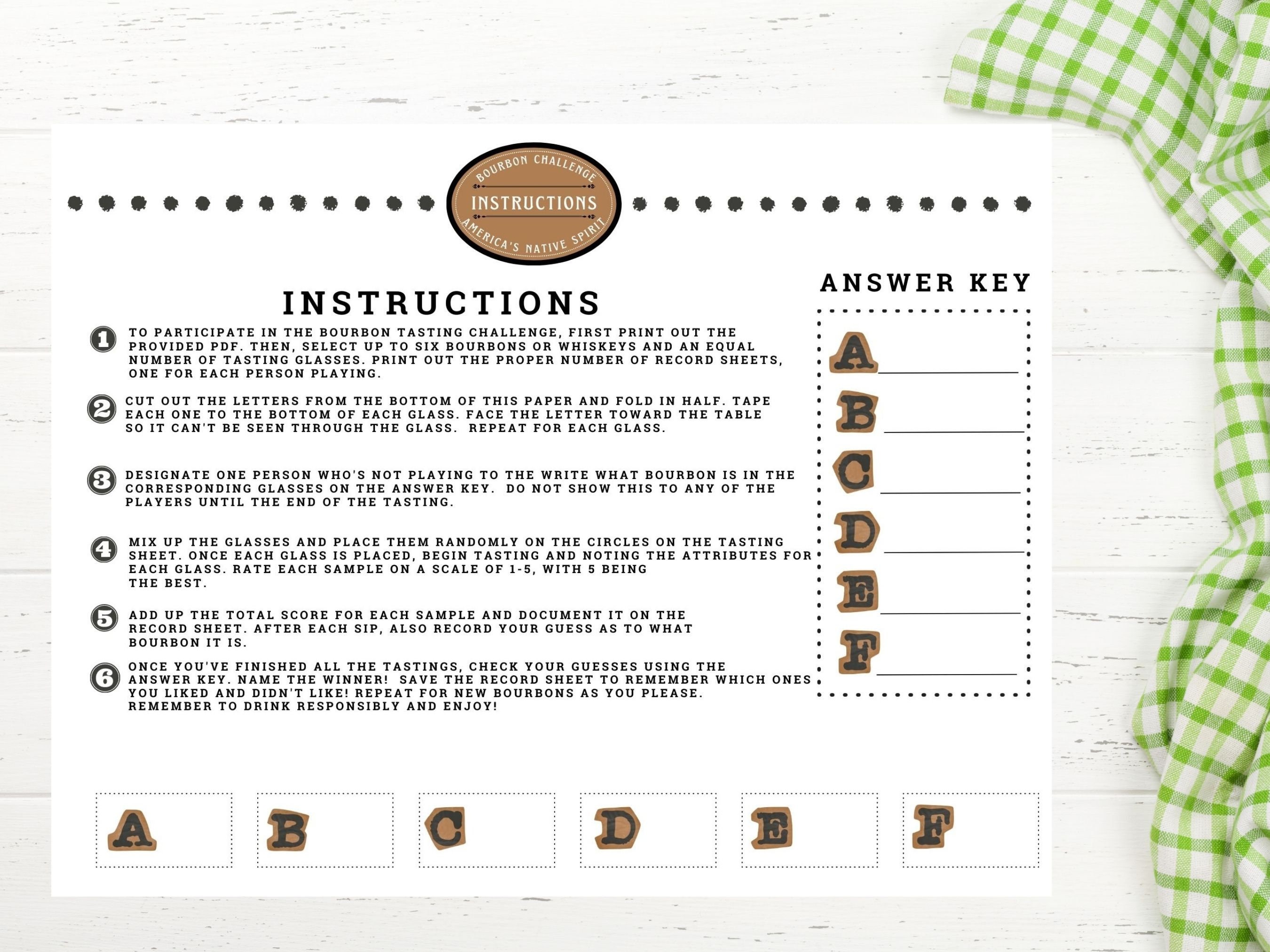 Print Your Own Bourbon Whiskey Tasting Template, Bourbon Whiskey Trail ...