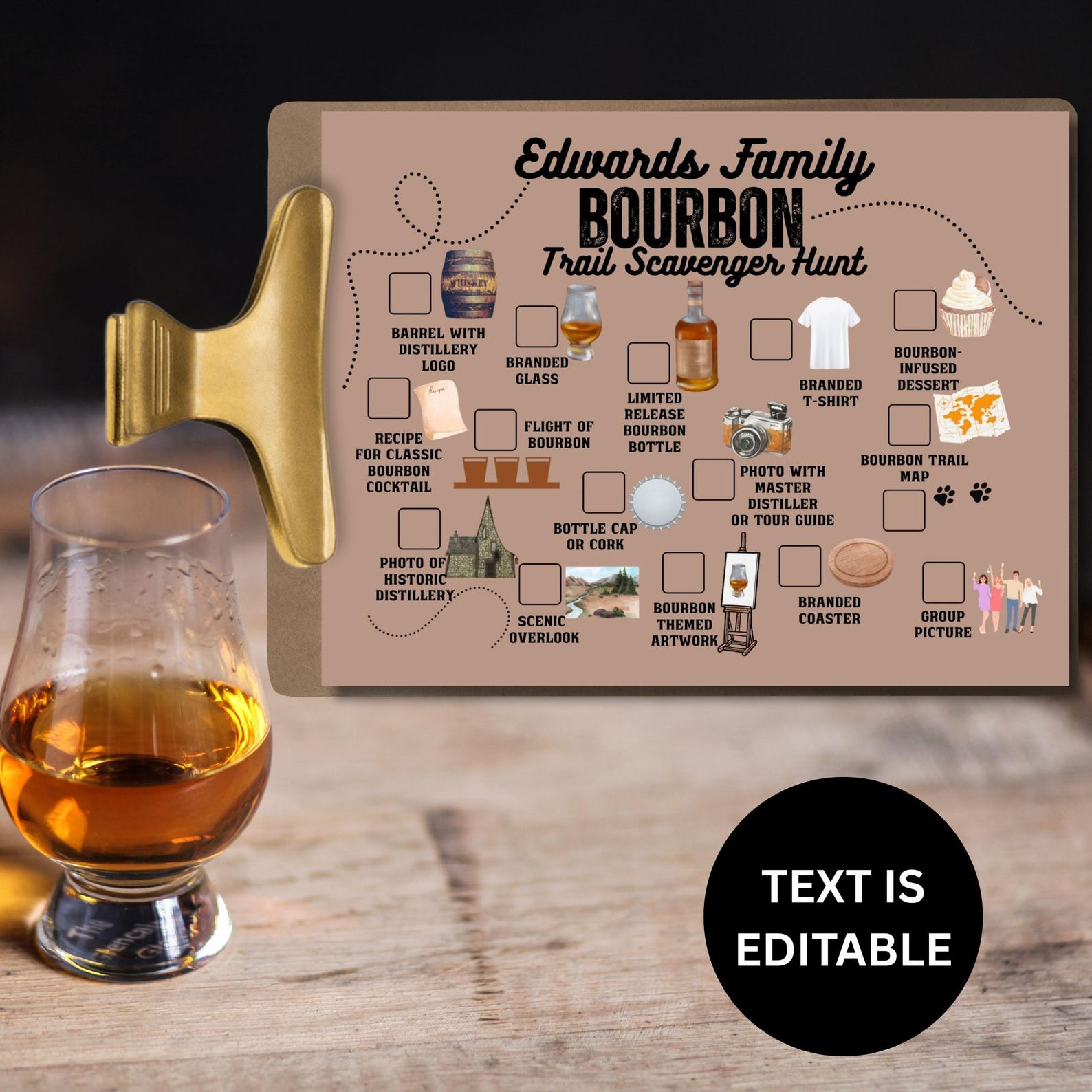 Bourbon Trail Scavenger Hunt, Whiskey Tasting Game for Adults, Kentucky ...