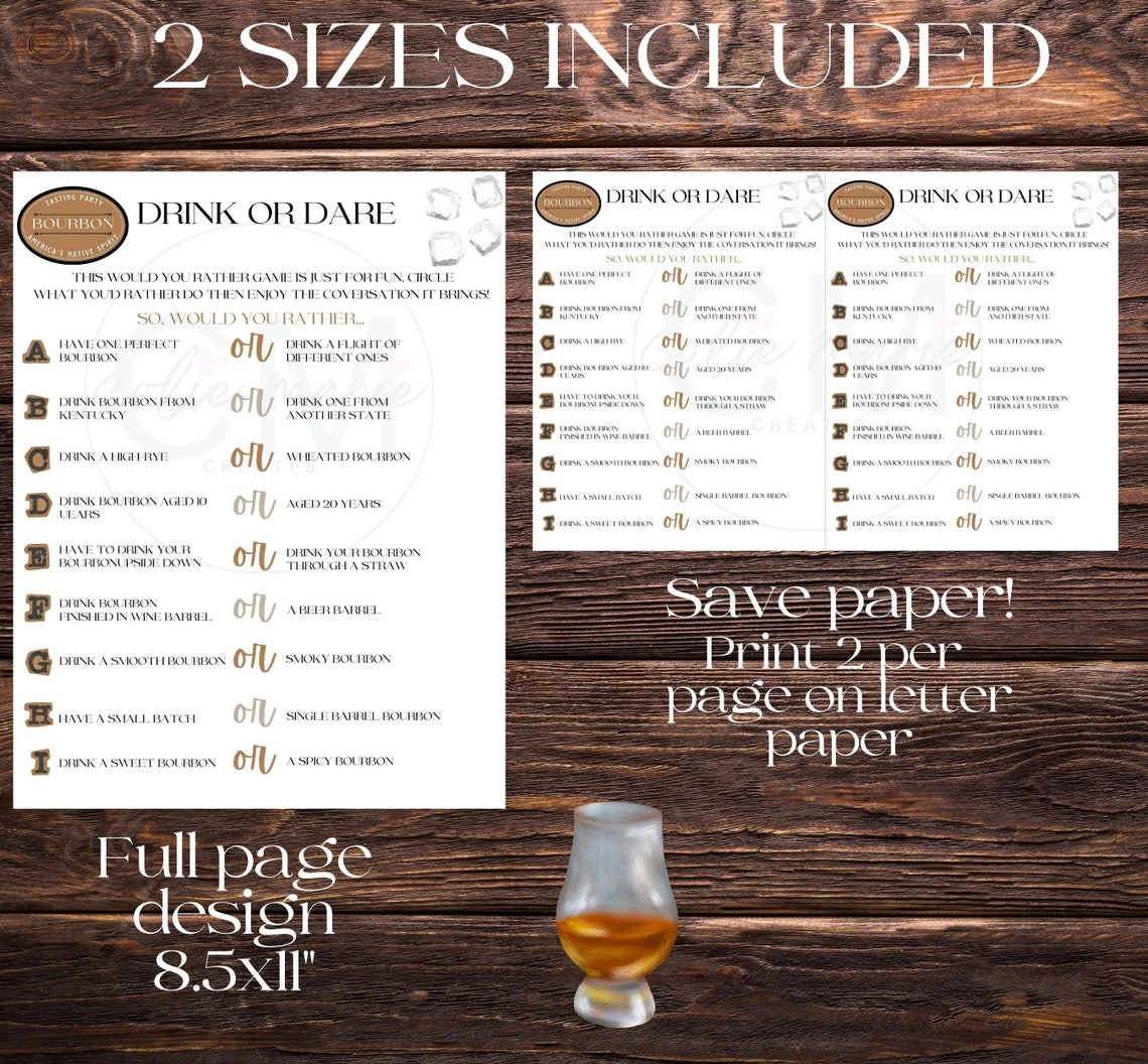 Bourbon Tasting Party Games, Whiskey Tasting Challenge, Kentucky ...