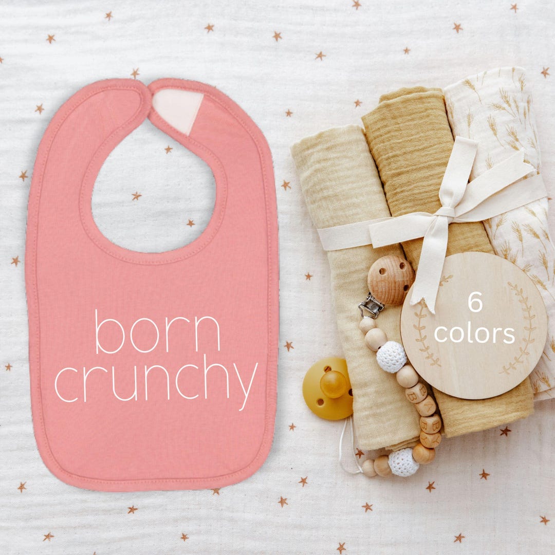 Crunchy Baby Bib, Funny New Mom Gift, Hippie Baby Shower Present, Home ...