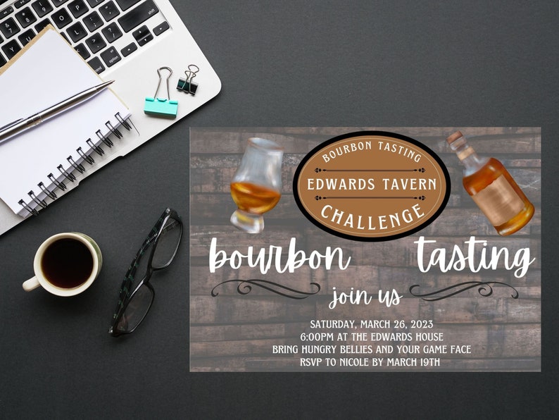 Bourbon Whiskey Tasting Invitation Template Printable Invite - Etsy