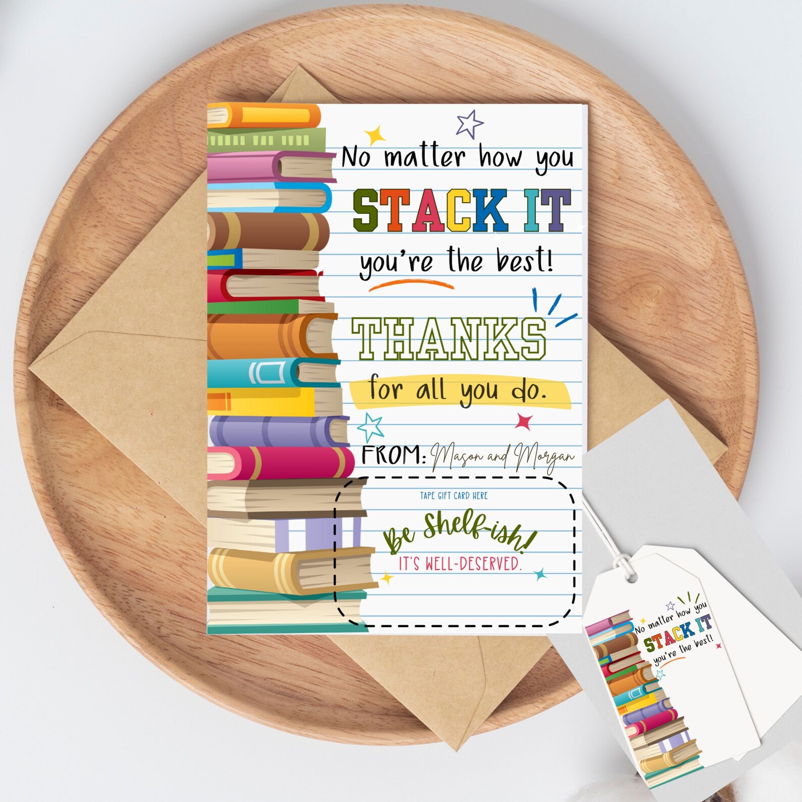 School Librarian Gift Card Holder Book Lover Gift Tags - Etsy