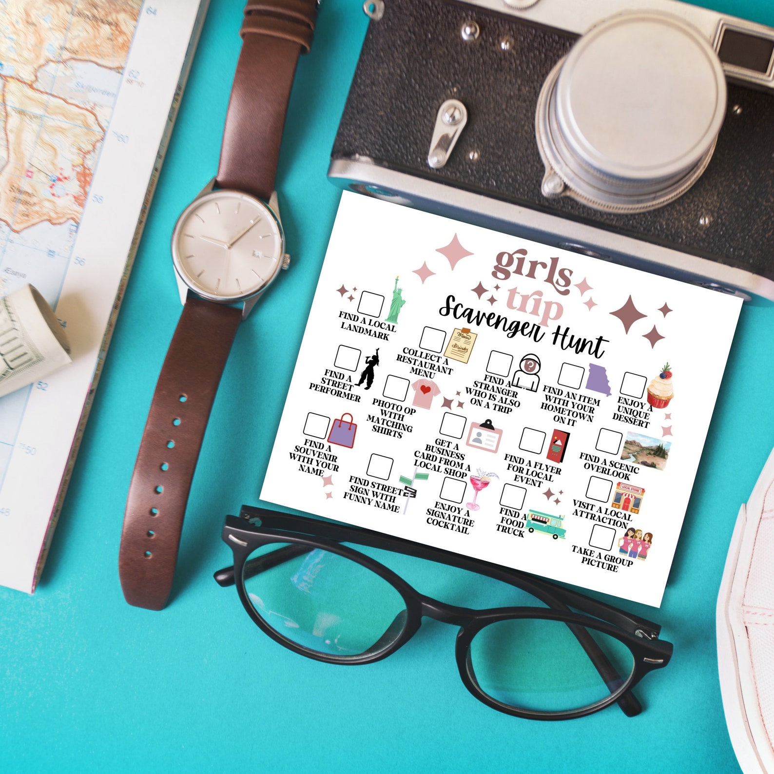 Girls Trip Scavenger Hunt, Vacation Road Trip Game, Girls Weekend ...