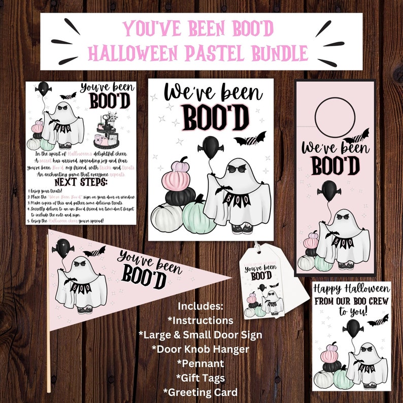You've Been Booed Game, Fun Neighbor Gift, Pastel Halloween Printable ...