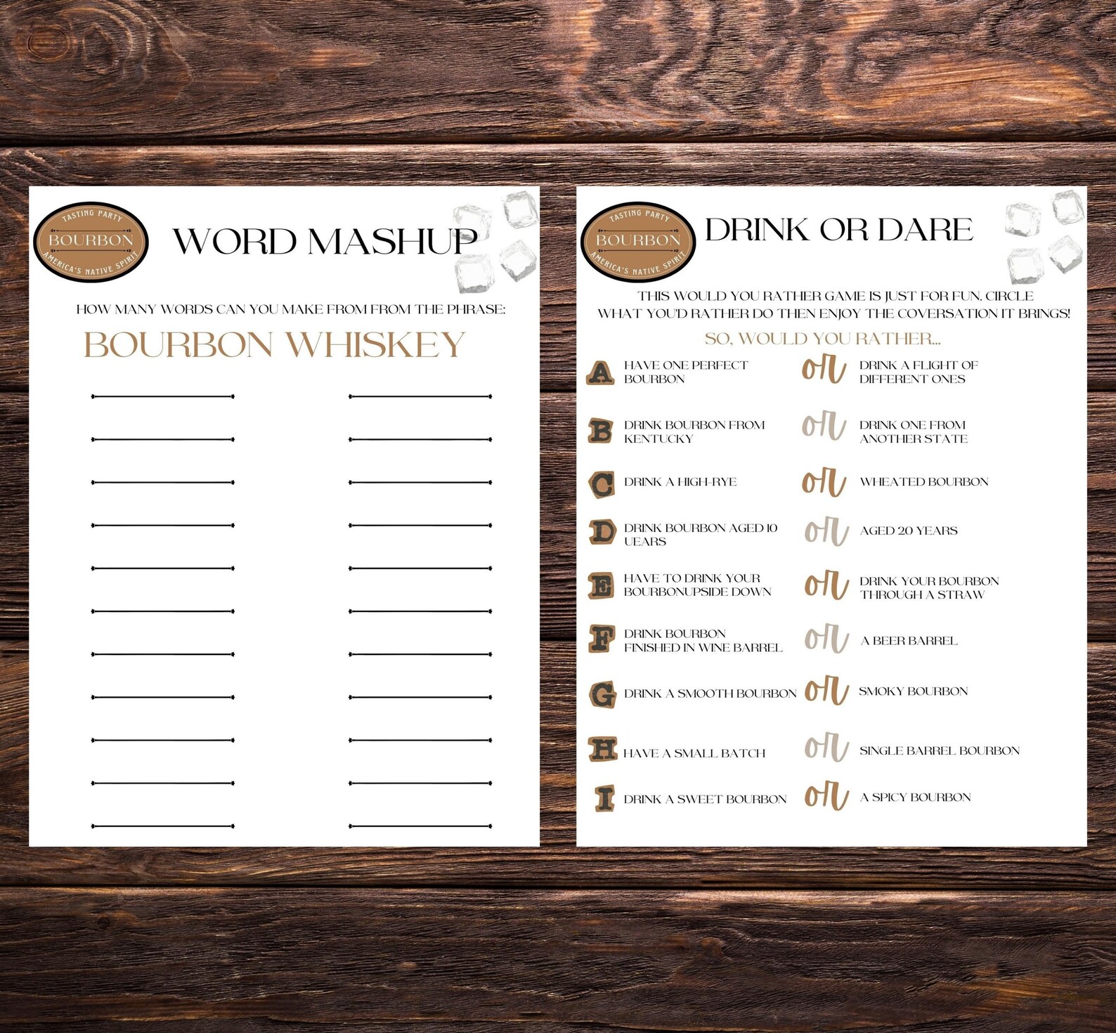 Bourbon Tasting Party Games, Whiskey Tasting Challenge, Kentucky ...