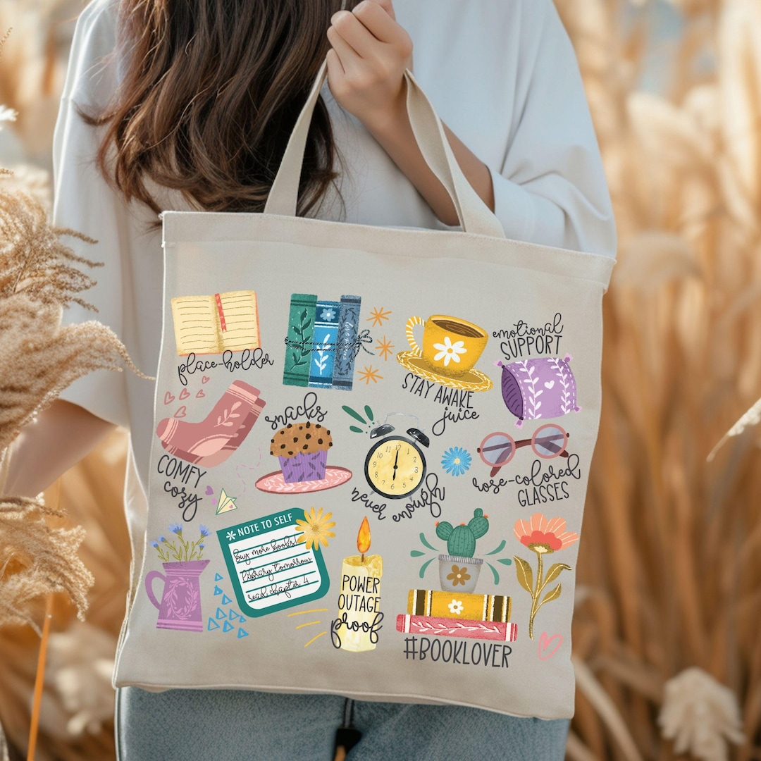 Book Bag, Book Club Gift, Librarian Appreciation, Teacher Tote Bag ...