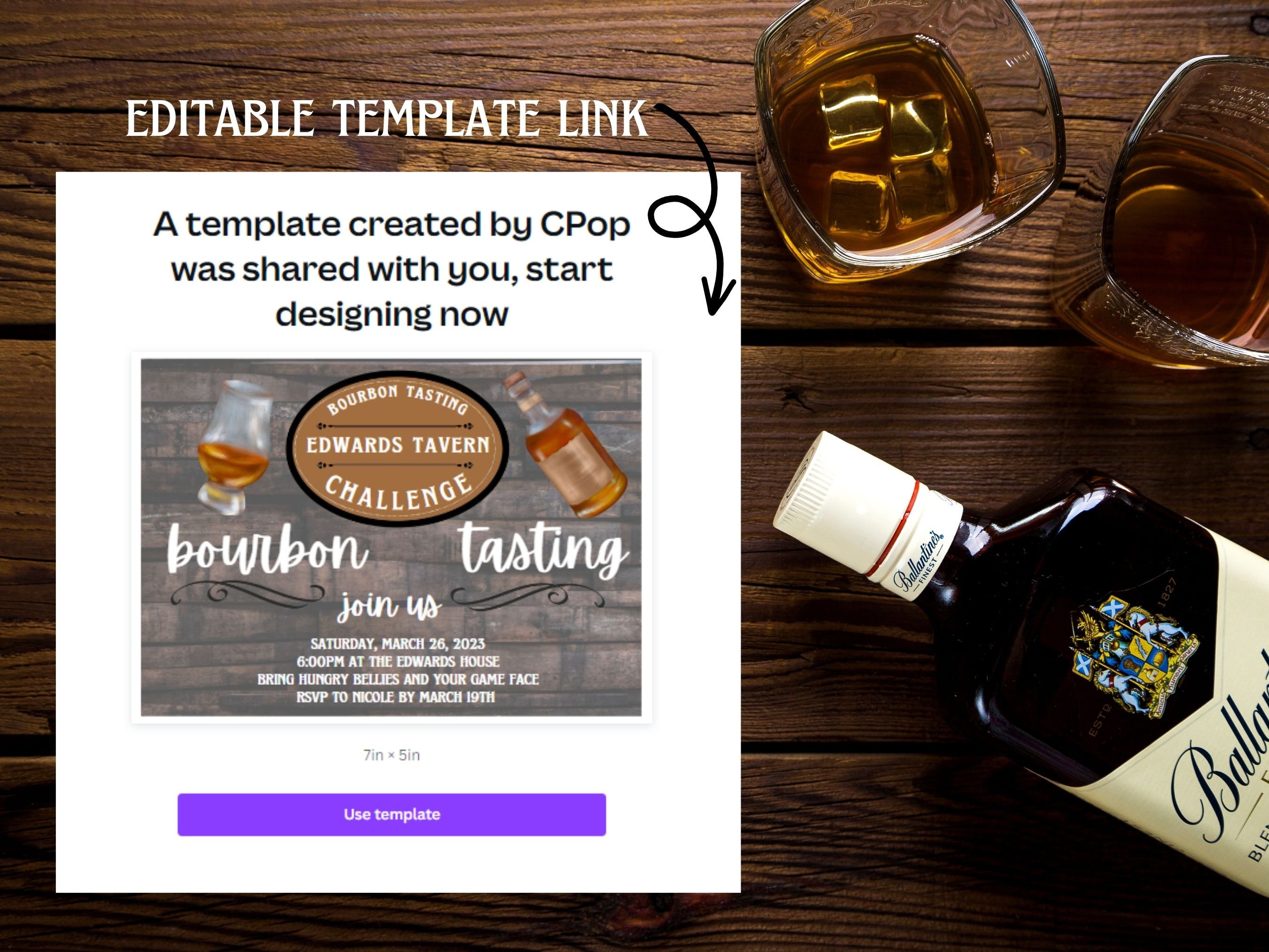 Bourbon Whiskey Tasting Invitation Template Printable Invite - Etsy