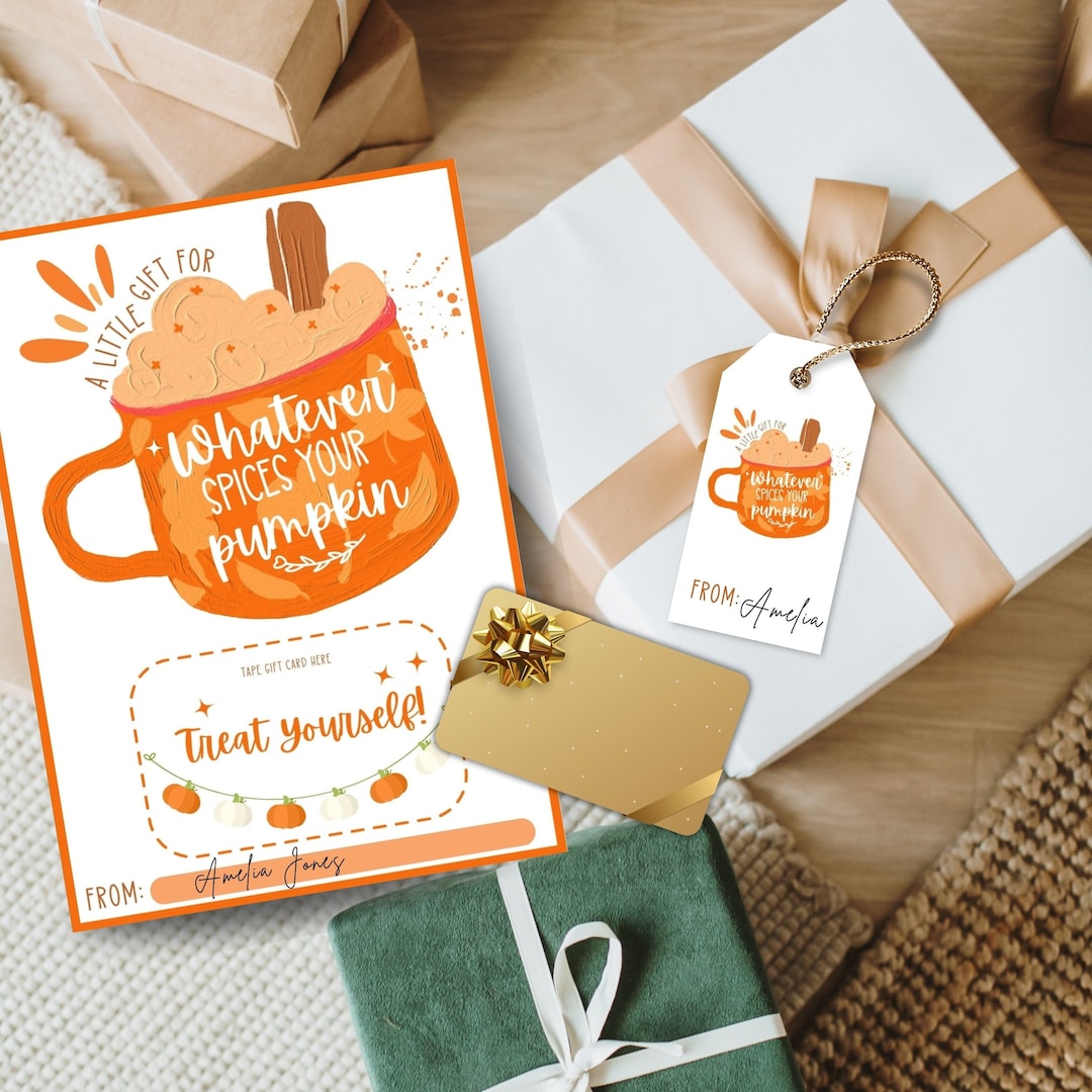 Pumpkin Spice Latte Gift Set, Coffee Lover Gift Card Holder, House ...