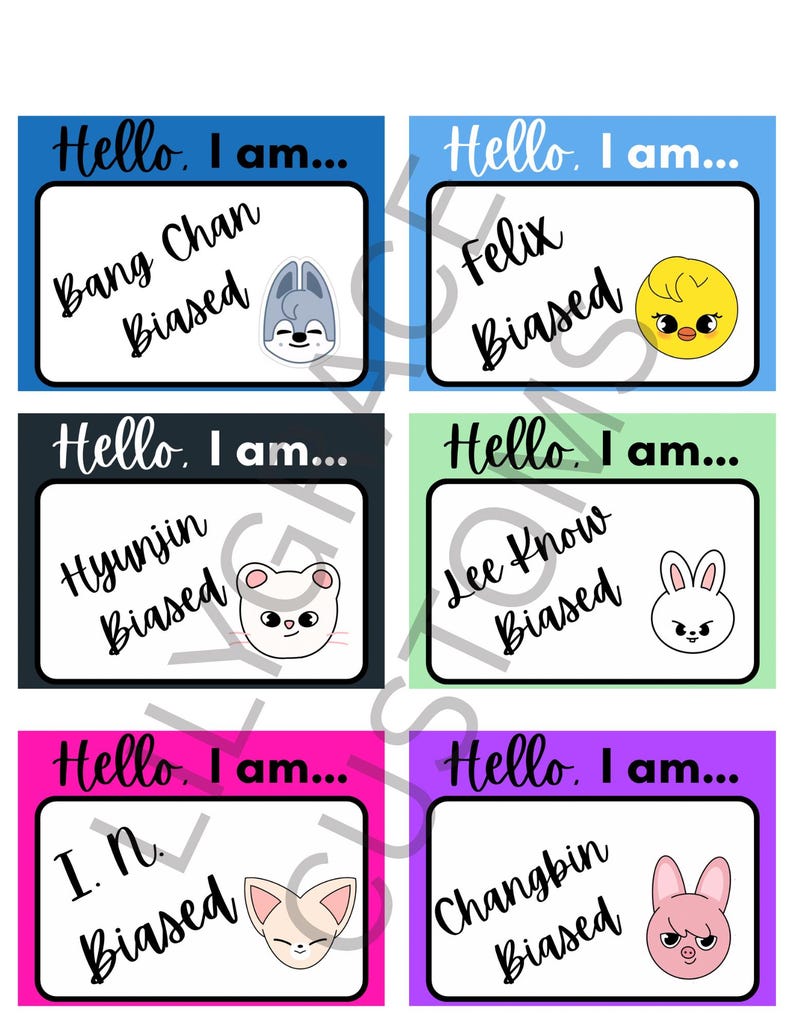 Stray Kids Bias Name Tags | Printable Hello I Am STAY Badges | SKZ ...